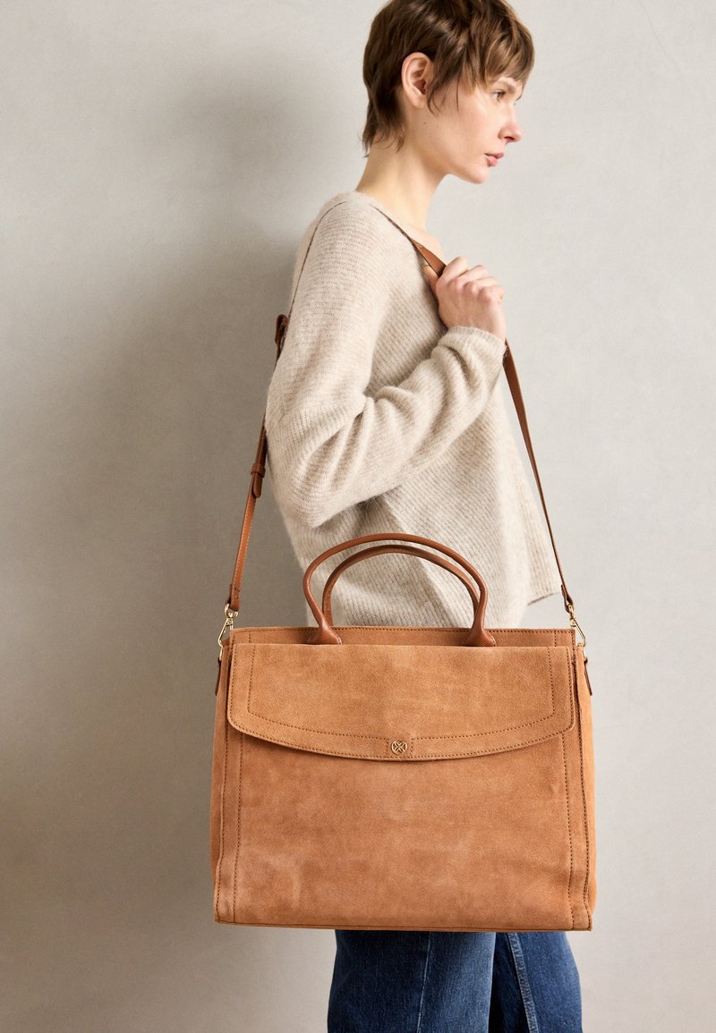 Anna Field LEATHER - Mala para portátil - cognac/conhaque - Zalando.pt