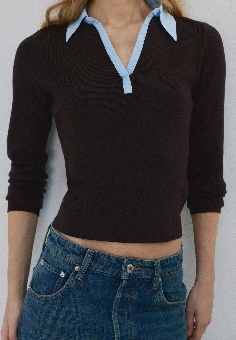 Mango Striktrøje - brown/brun - Zalando.dk