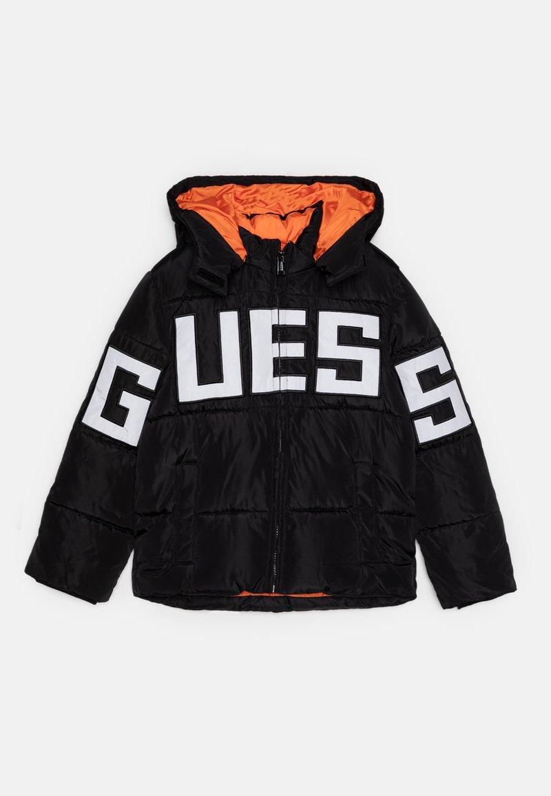 Guess JUNIOR HHOODED PADDED - Winter jacket - jet black a996/black ...