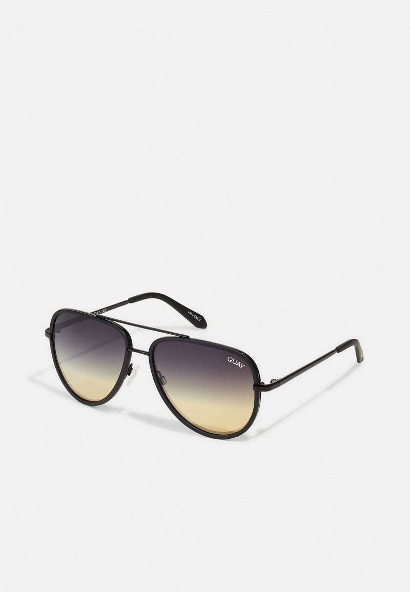 Quay Australia All In Extra Large Unisex Sunglasses Black Gold