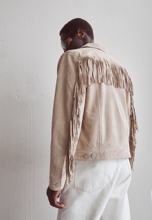 BOSS MAHDI - Lederjacke - medium beige/beige - Zalando.ch