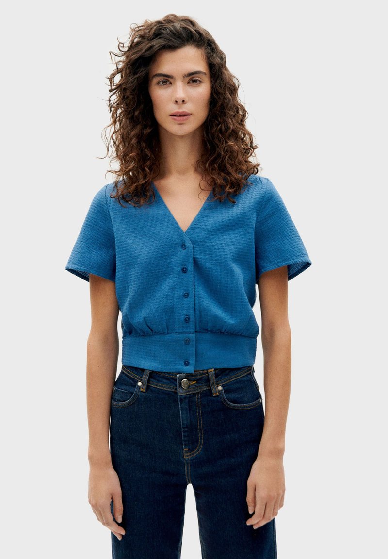 Thinking Mu CELINA - Bluse - indigo blue/dark-blue denim - Zalando.de