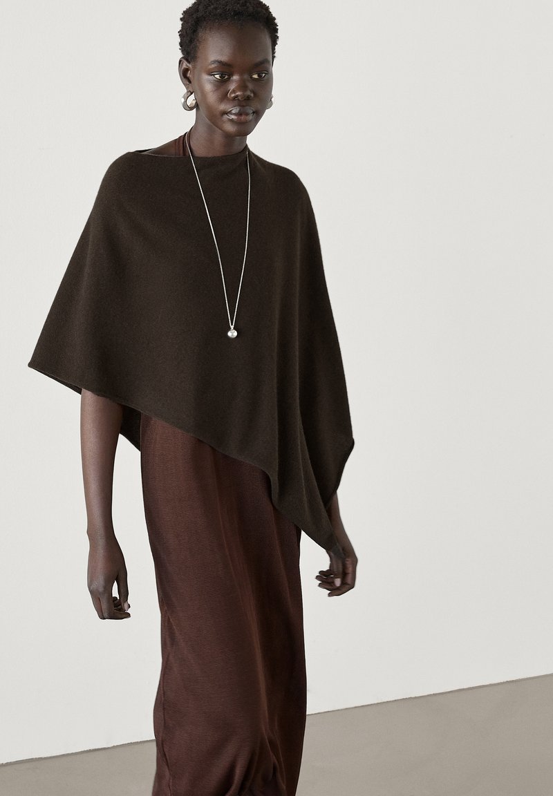Massimo Dutti Cape - dark brown - Zalando.co.uk
