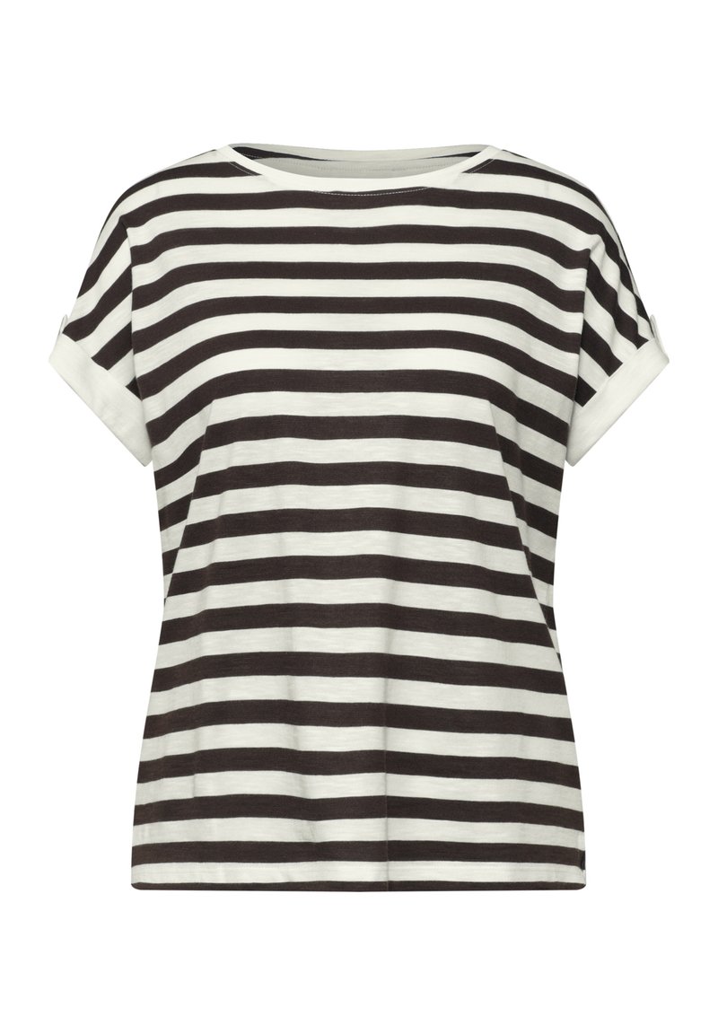 Street One T-SHIRT WITH CREW NECK AND BUTTON DETAIL - T-Shirt print ...