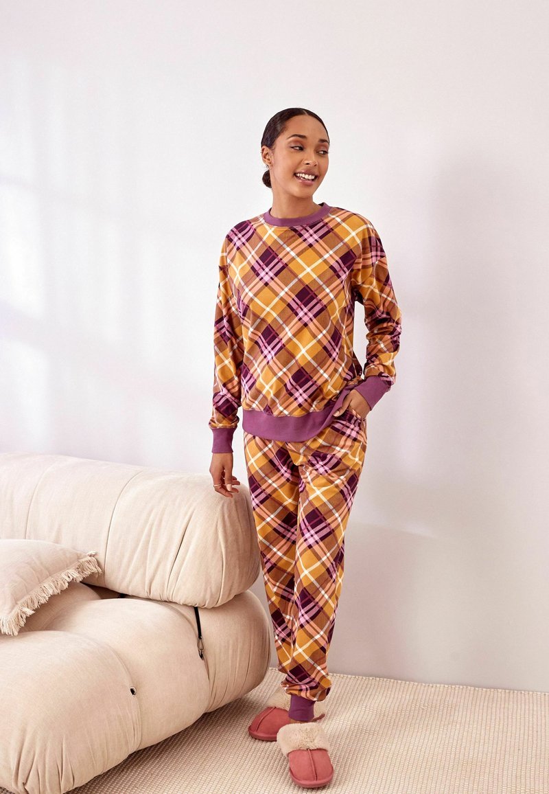 Next COSY - Nachtwäsche Set - ochre yellow check/gelb - Zalando.de