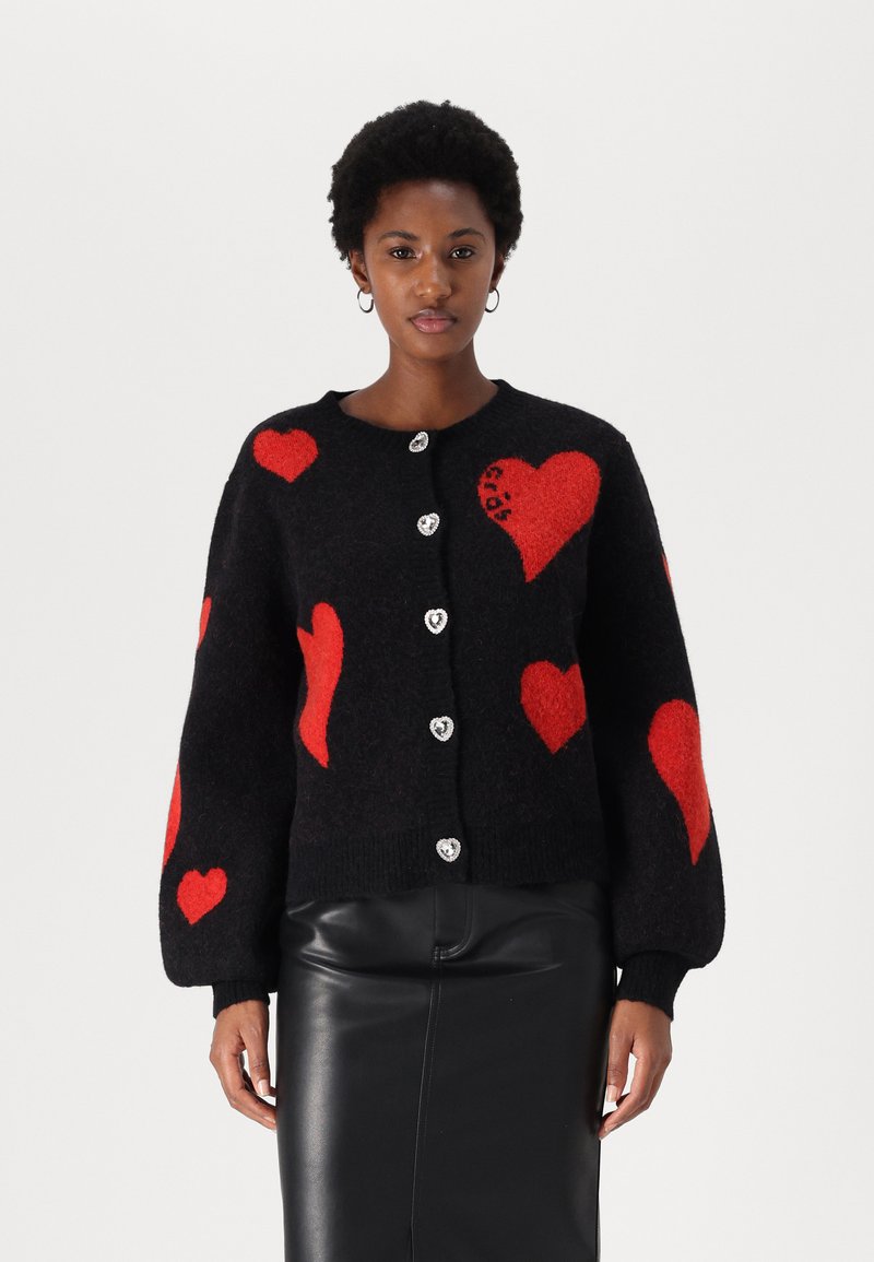 Cras HEARTS CARDIGAN - Cardigan - black - Zalando.ie