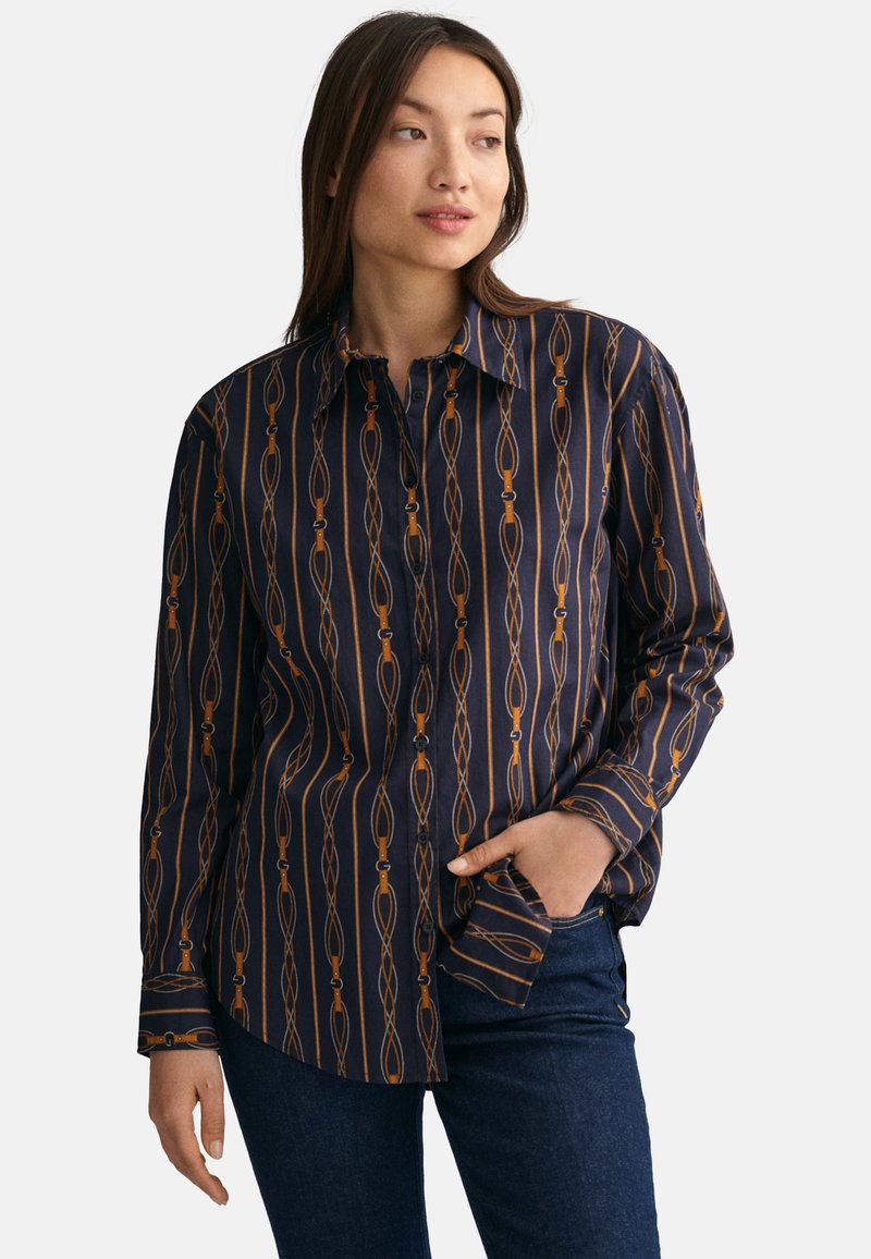 GANT ROPE STRIPED - Hemdbluse - evening blue/dunkelblau - Zalando.de