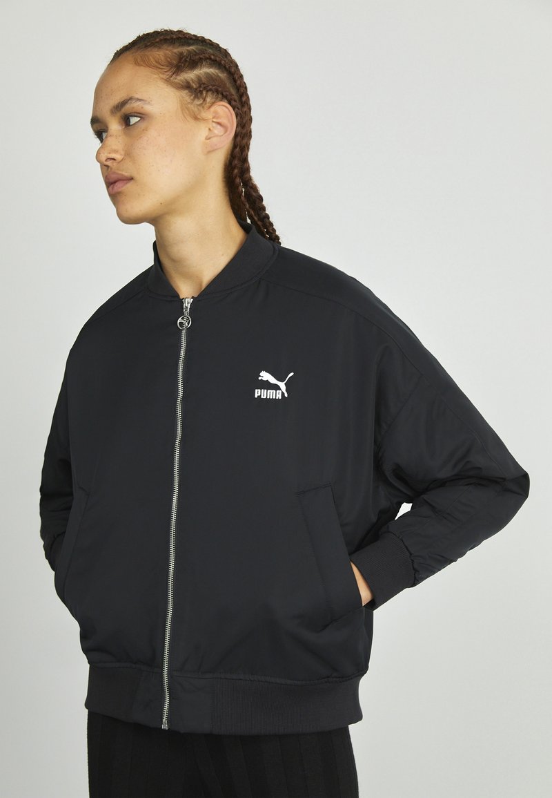 Puma SHINY - Bomber Jacket - black - Zalando.co.uk