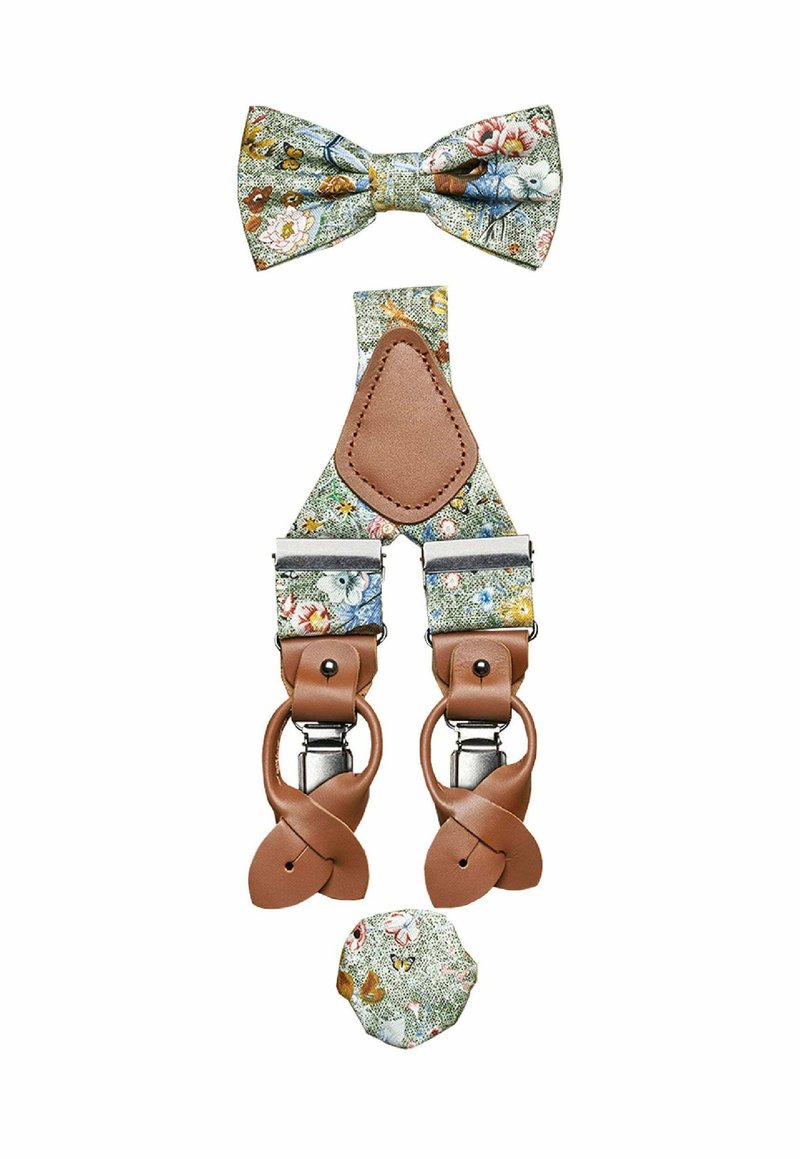 Prince Bow Tie SET IM FLORAL-DESIGN INKLUSIVE - Einstecktuch - grün ...
