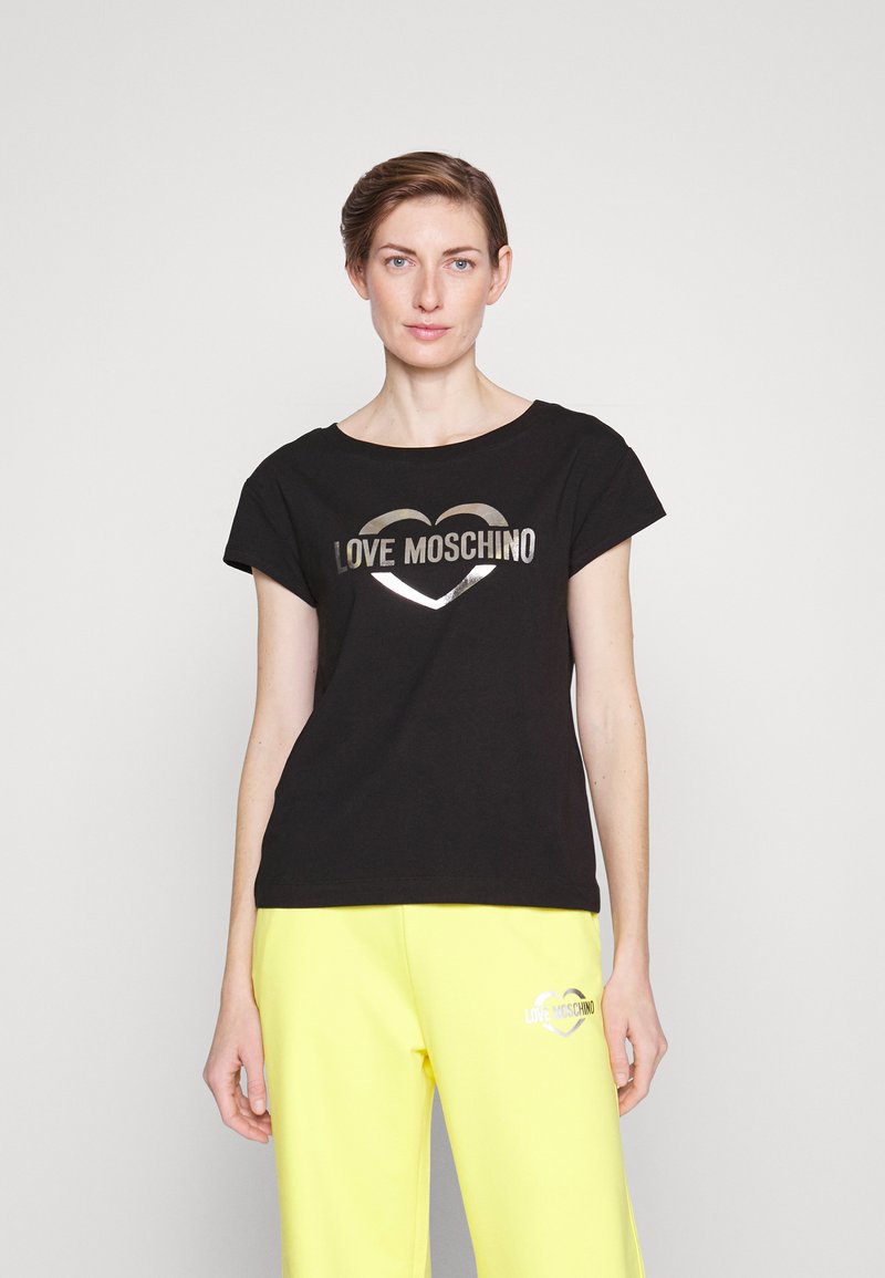Love Moschino Print T-shirt - black - Zalando.ie