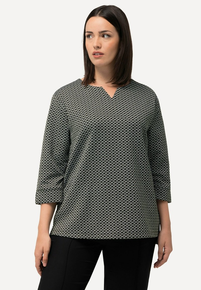 Ulla Popken TEXTURED CHAINMAIL - Sweatshirt - black/schwarz - Zalando.de