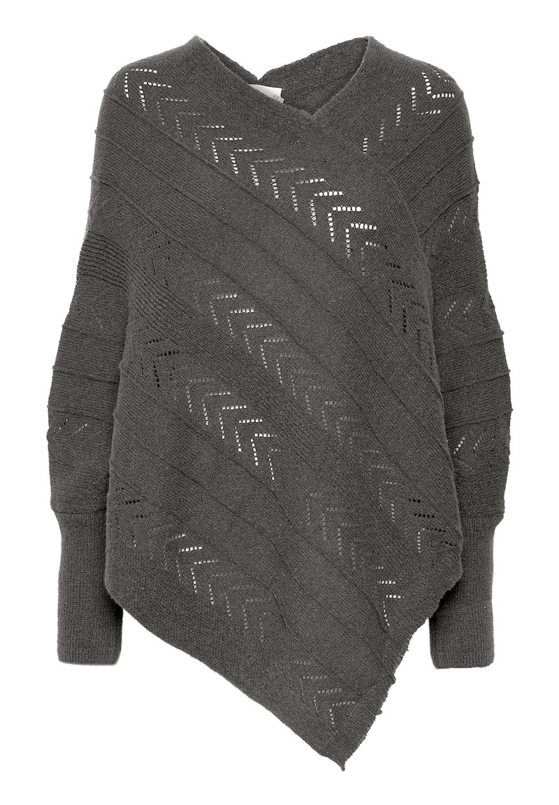 Cream HOLIDAY PONCHO - Strickpullover - asphalt melange/grau-meliert ...