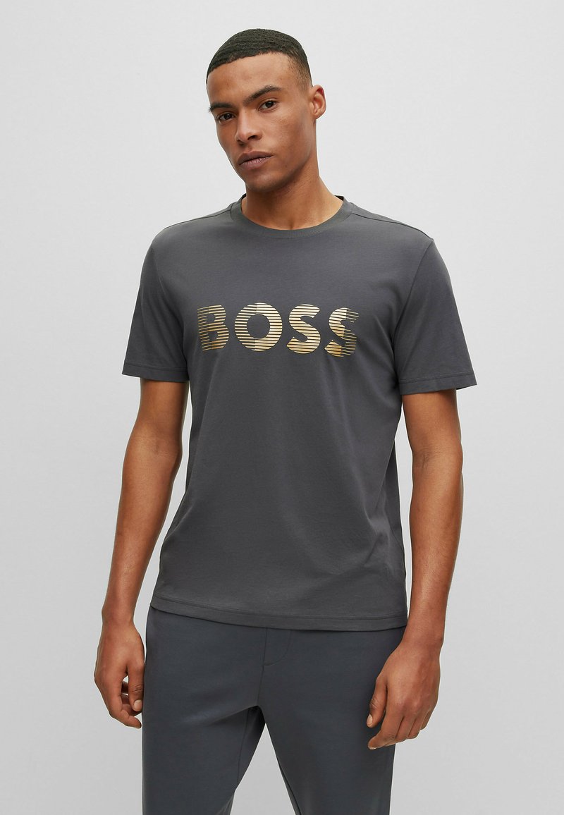 BOSS TEE - T-Shirt print - dark grey seven/dunkelgrau - Zalando.de