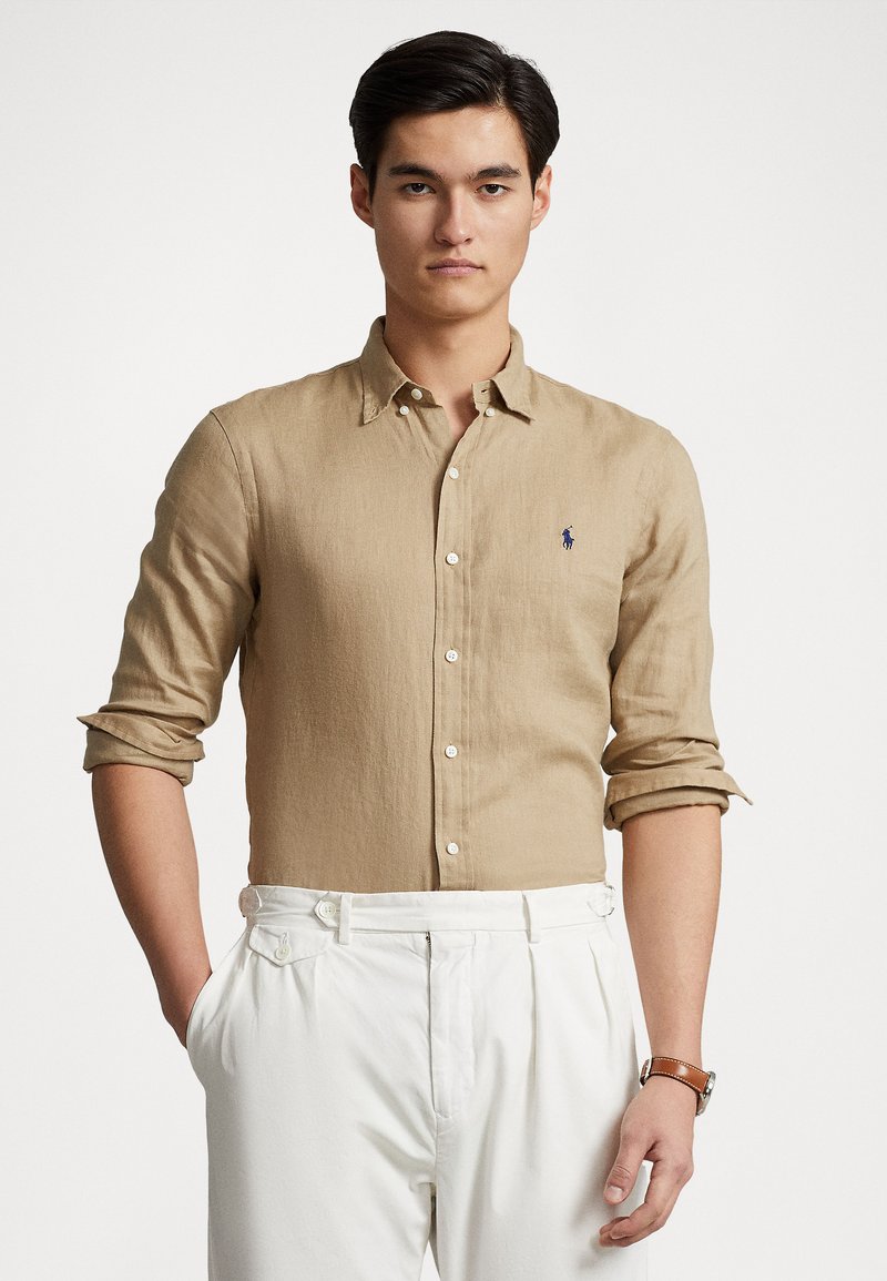 Polo Ralph Lauren LONG SLEEVE - Camisa - vintage khaki/caqui - Zalando.es