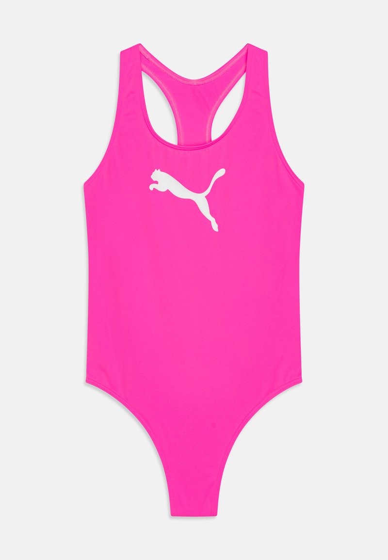 Puma SWIM GIRLS RACERBACK SWIMSUIT - Badedragt - fluo pink/pink ...