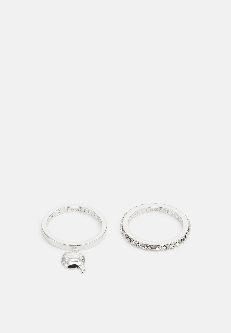 KARL LAGERFELD IKONIK FAN PAVE 2PACK - Ring - silver- coloured ...