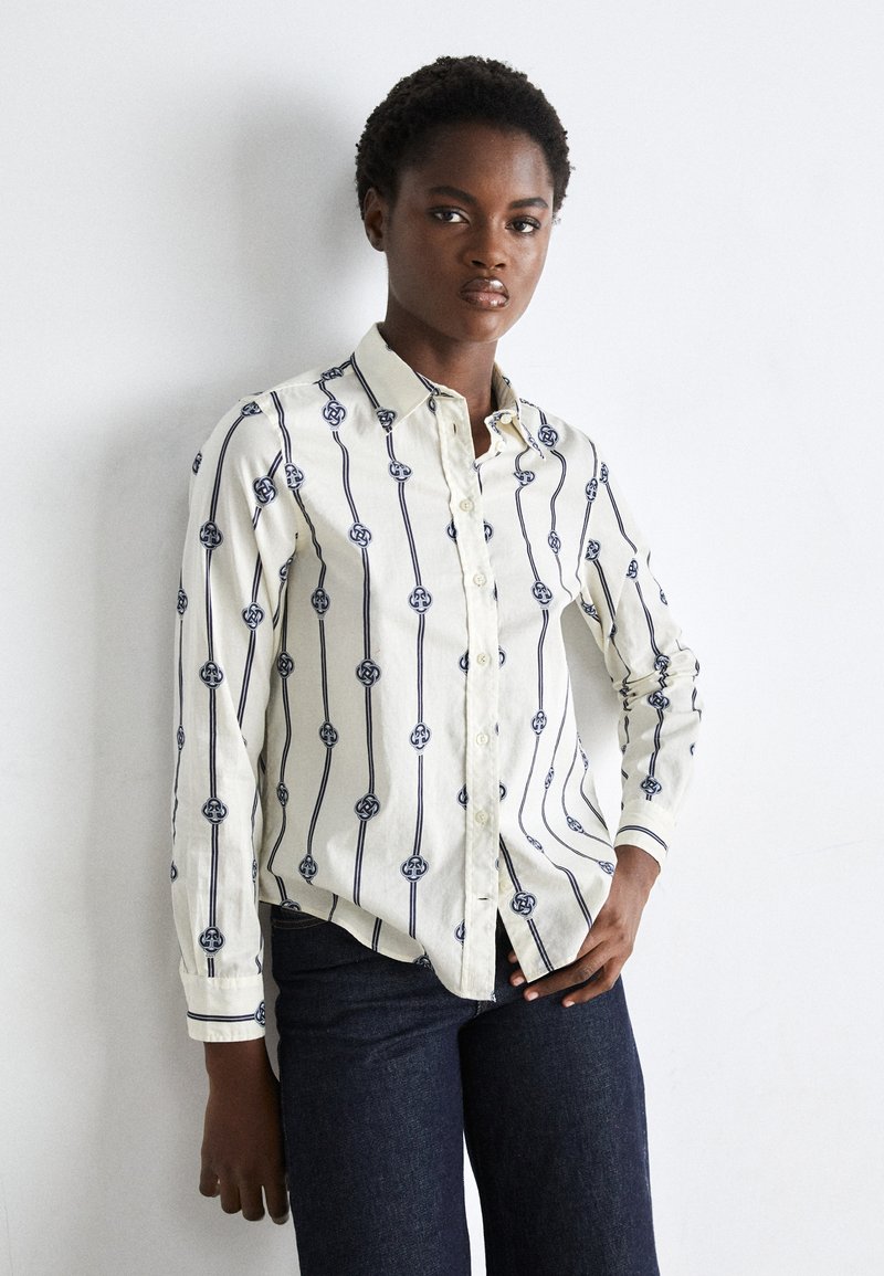 GANT REG MONOGRAM - Button-down blouse - classic blue/dark blue ...
