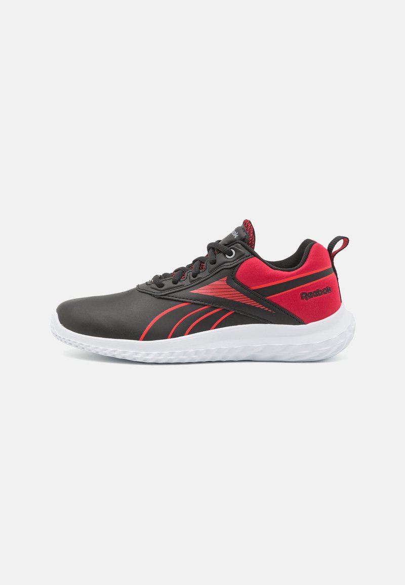 Reebok RUSH RUNNER 5 UNISEX - Road running shoes - black/light red ...