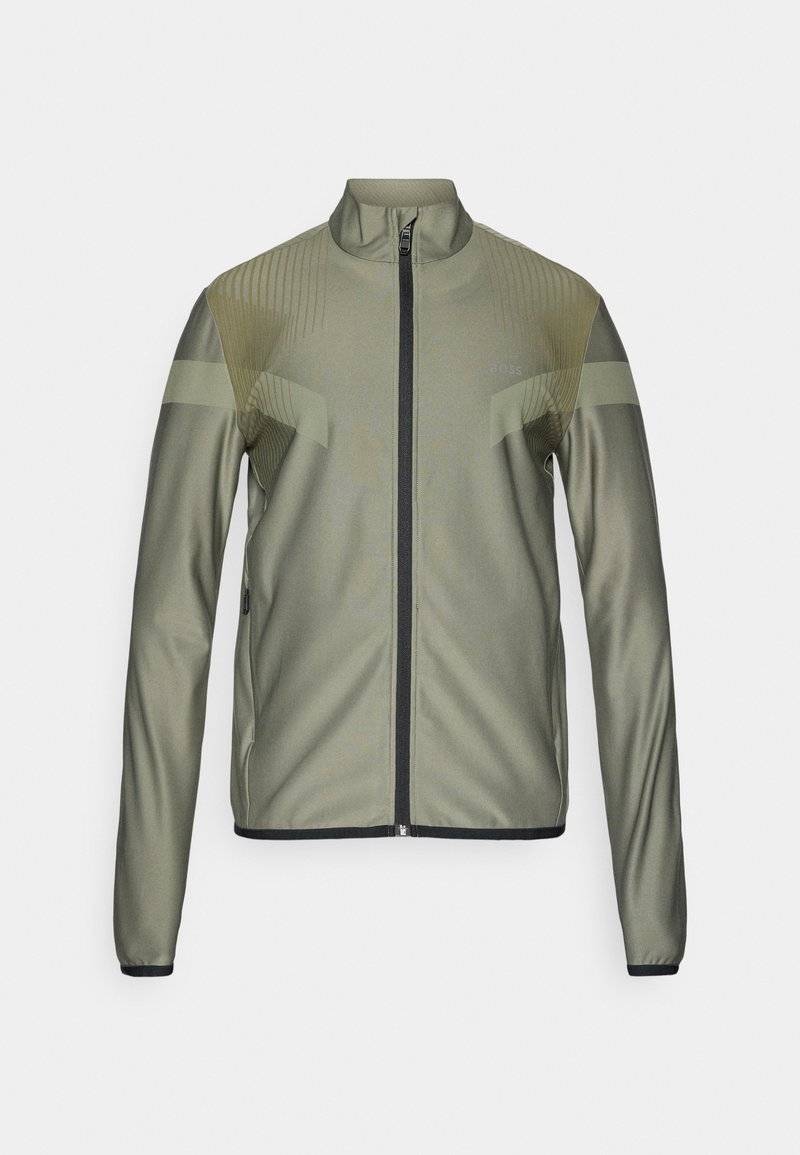 BOSS ACTIVE PUSH - Training jacket - dark beige/khaki - Zalando.co.uk