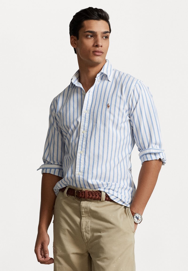 Polo Ralph Lauren CUSTOM FIT STRIPED OXFORD SHIRT - Camicia - blue ...