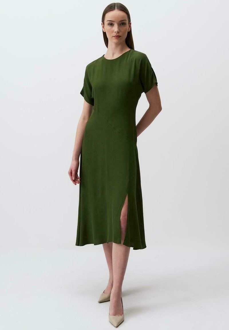 Jimmy Key ROUND NECK SLIT MIDI - Jurk - green/groen - Zalando.nl