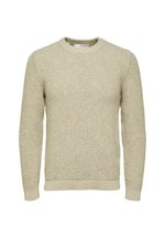 Selected Homme VINCE LS BUBBLE CREW NECK W NOOS - Jumper - pure cashmere/beige - Zalando.co.uk