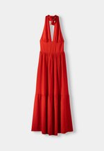 Bershka CREPE - Robe longue - red/rouge - ZALANDO.FR