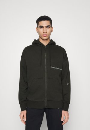 Calvin Klein MICRO LOGO REPREVE HOODIE JACKET - Tröja med dragkedja ...