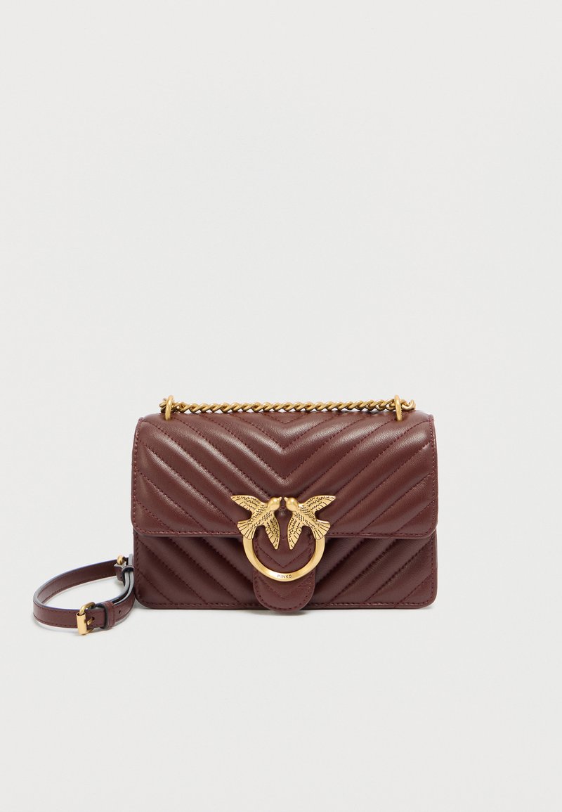 Pinko LOVE ONE MINI - Cross body bag - burgundy wine/antique gold ...