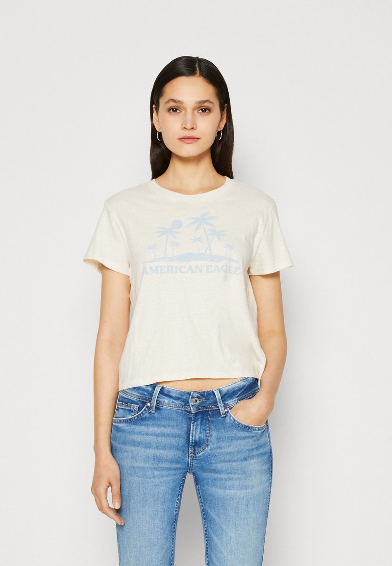 American Eagle TEE GRAPHICS - T-shirt print - cream/crème - Zalando.be