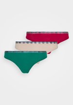Tommy Hilfiger THONG 3 PACK - String - royal berry/bal beige/deep emerald/beere - Zalando.de