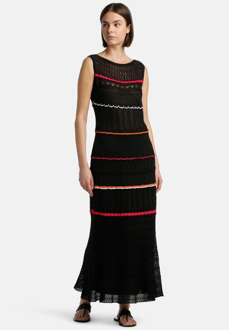 Luisa Spagnoli CASSIDE - Gebreide jurk - nero fucsia arancio/zwart ...