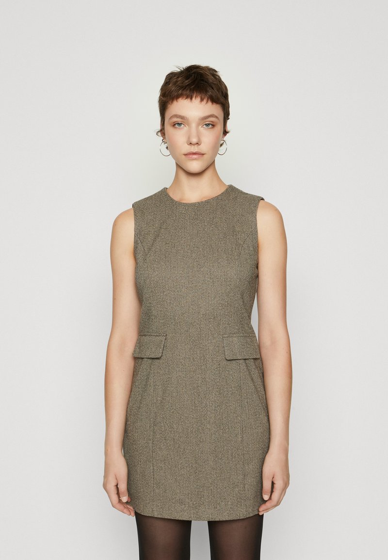 Vero Moda Vmpia Short Slim Herringbone Dress Shift Dress Light Grey