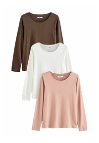 Next 3 PACK. REGULAR FIT - Longsleeve - multi neutrals/beige - Zalando.nl