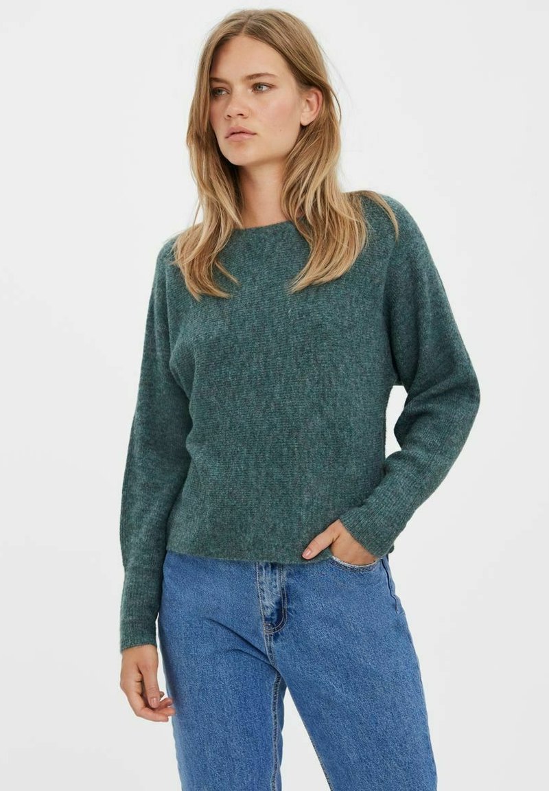 Vero Moda VMRUBELLEFILE BOATNECK - Pullover - sea moss/vert - ZALANDO.FR