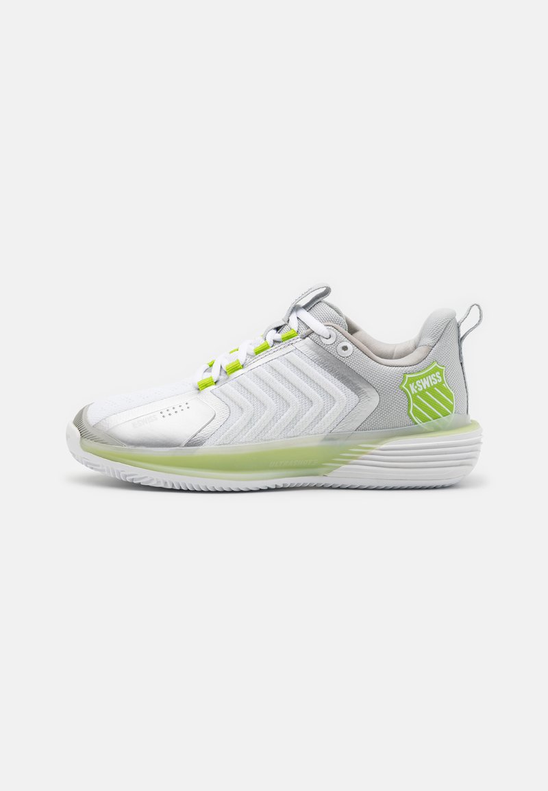 K-SWISS ULTRASHOT 3 - Clay court tennis shoes - white/gray violet/lime ...