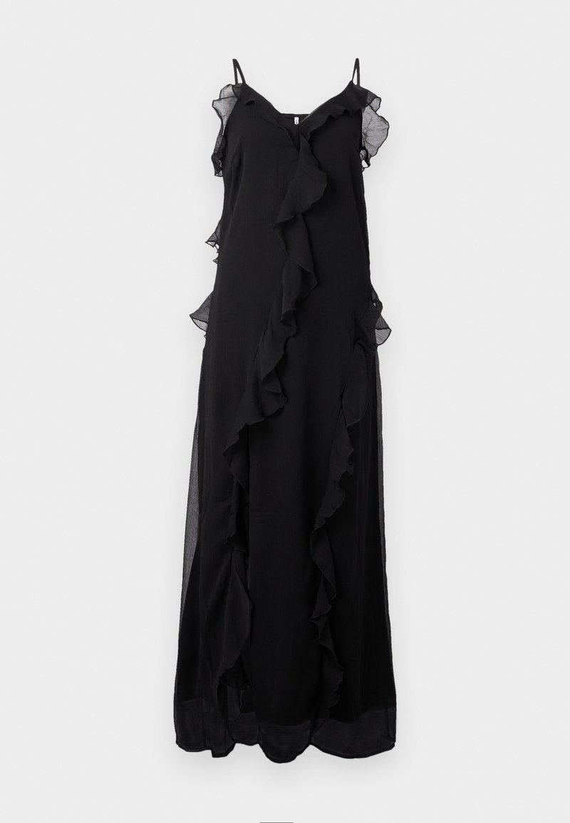 ONLY ONLMIRIAM LIFE FRILL LONG DRESS - Maxi dress - black - Zalando.co.uk