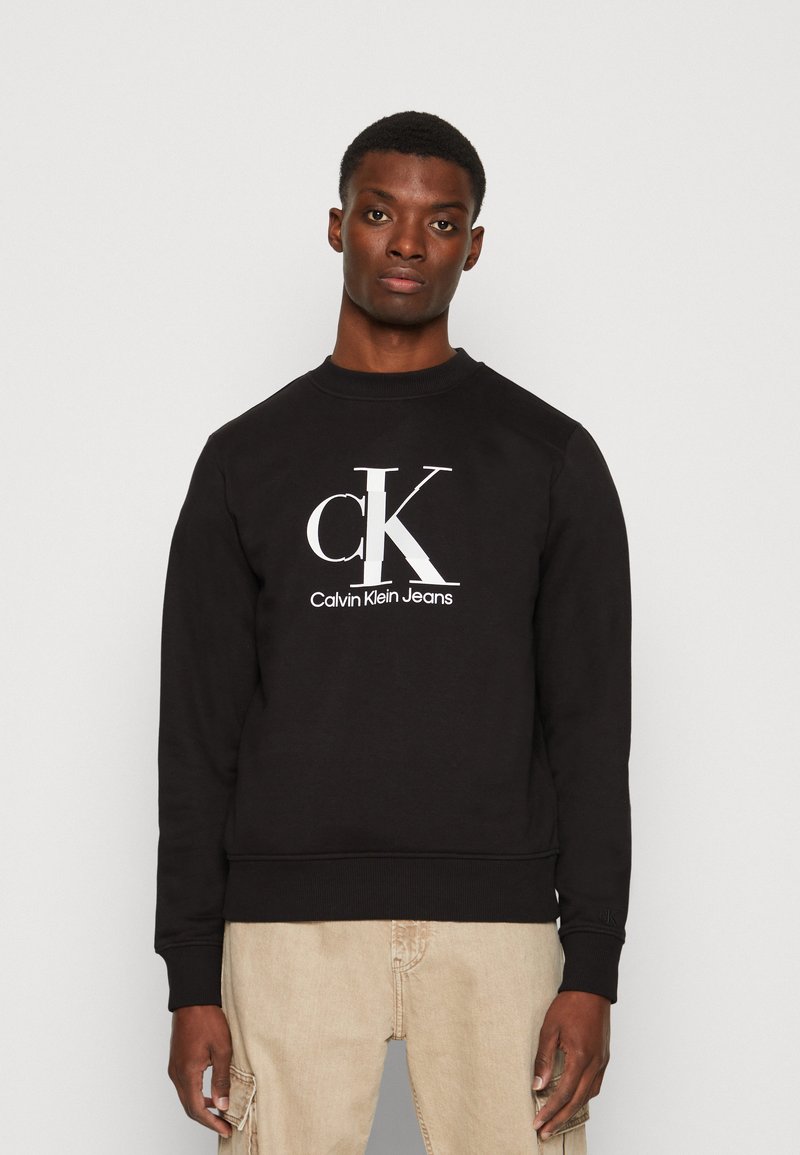 Calvin Klein Jeans Disrupted Monologo Crew Neck Sweater Ck Black