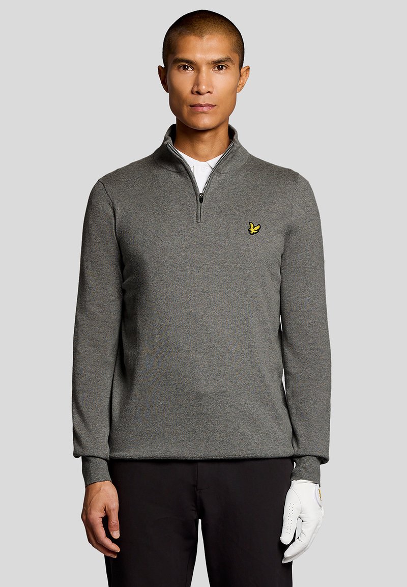 Lyle & Scott MID GOLF QUARTER ZIP - Strickpullover - t mid grey marl ...