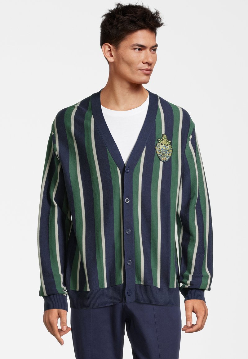 Fila TRABITZ - Cardigan - medieval blue knitted stripes/dark blue - Zalando