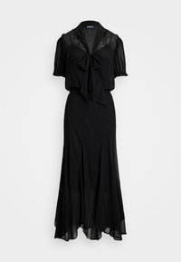 Polo Ralph Lauren GEORGETTE TIE NECK DRESS - Robe chemise - black/noir ...