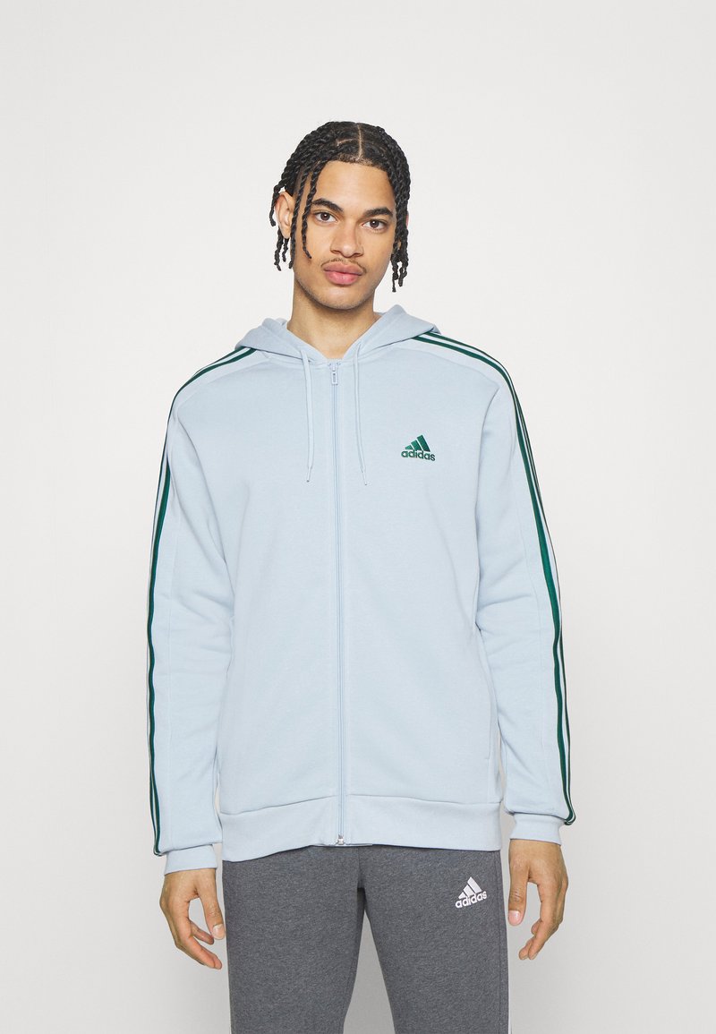 adidas Sportswear ESSENTIALS 3 STRIPES FULL ZIP - Sweatjakke - blue/blå ...
