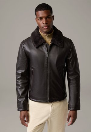 BOSS MAHDI - Lederjacke - medium beige/beige - Zalando.ch