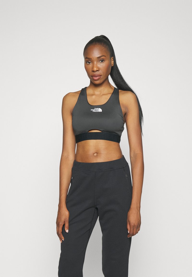The North Face BRA - Medium support sports bra - asphalt grey/black ...