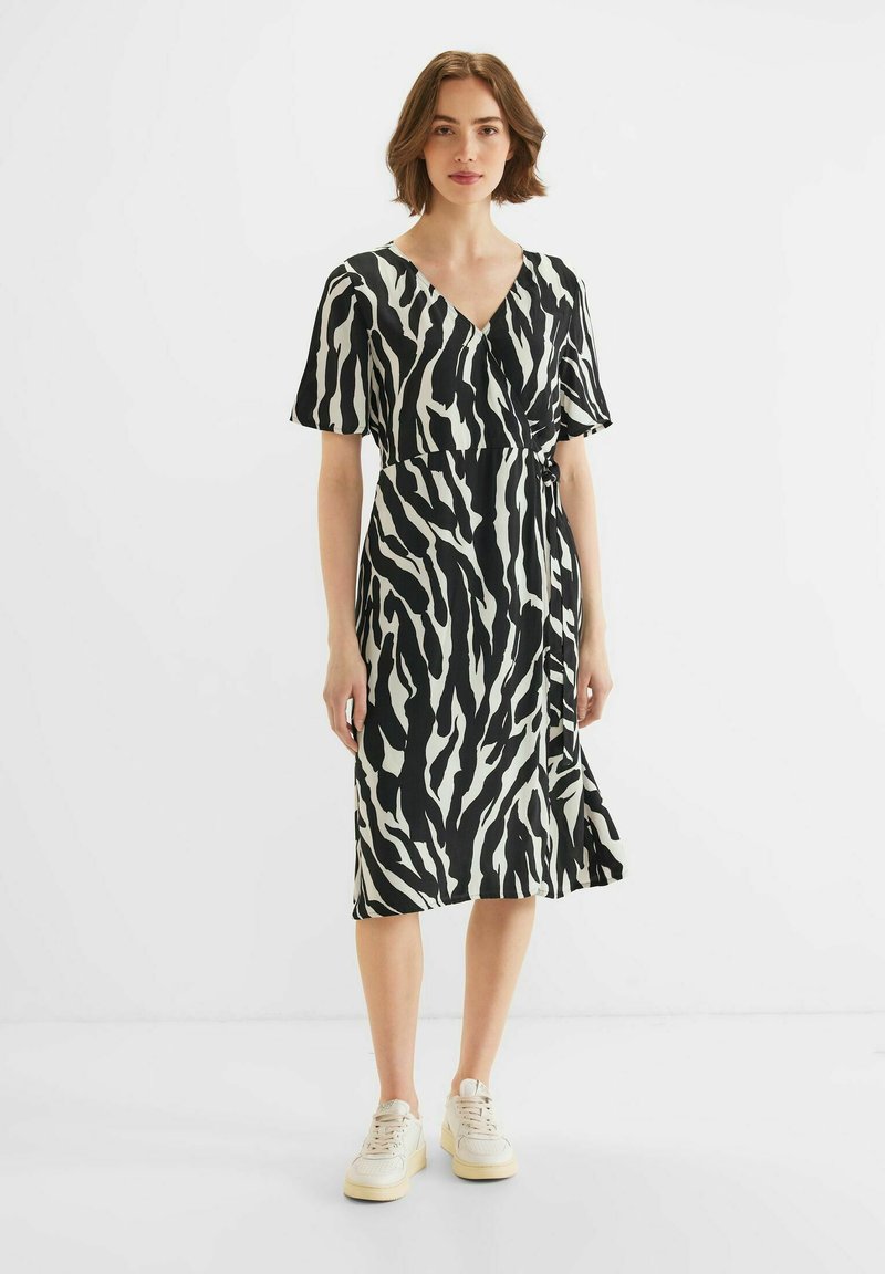 Street One WRAP ZEBRAPRINT - Robe de jour - black/noir - ZALANDO.FR