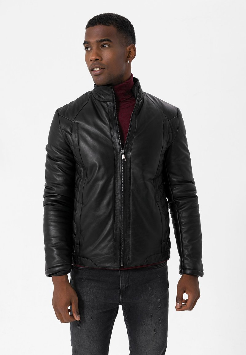 Felix Hardy Leather jacket - black - Zalando