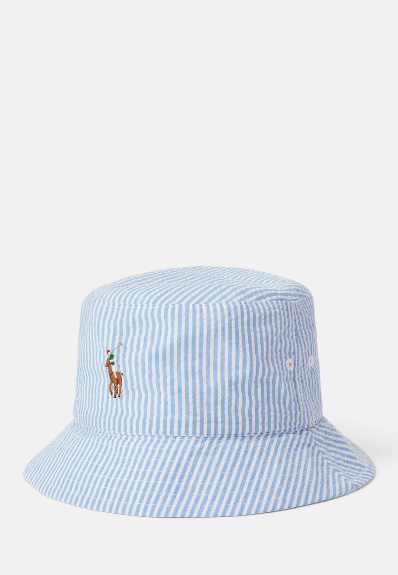 Polo Ralph Lauren BUCKET HAT - Hatt - white/blue seersucker/vit ...