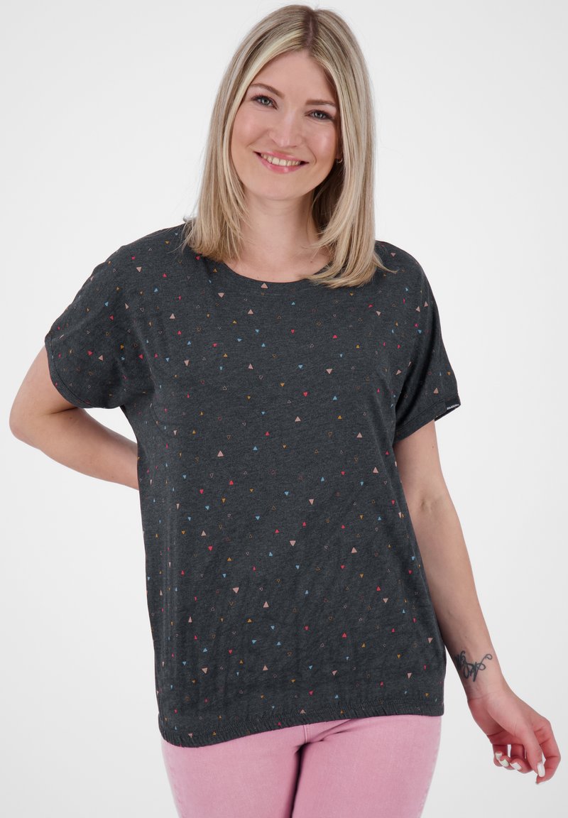 alife & kickin SUNAK B - T-Shirt print - moonless melange/schwarz ...