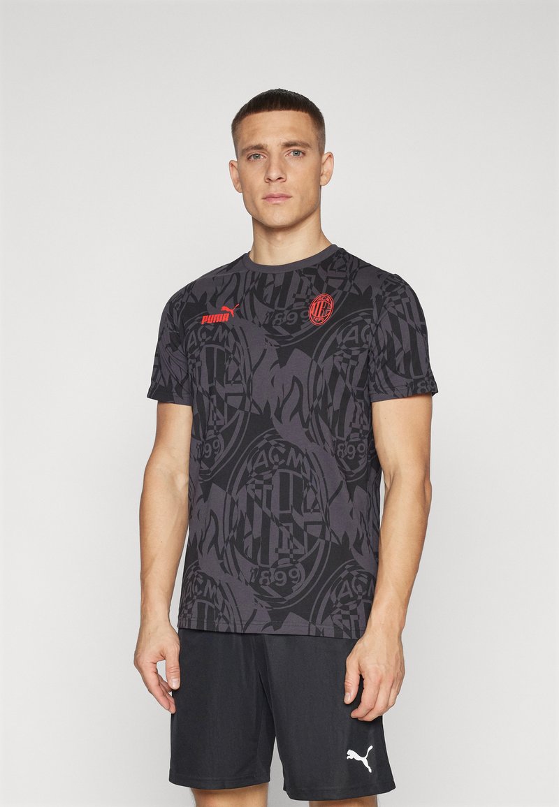 Puma AC MILAN FTBLCULTURE TEE - Print T-shirt - black - Zalando.co.uk