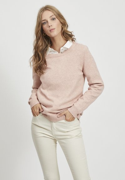 ICHI KAMARA - Strickpullover - pink nectar/rosa - Zalando.ch